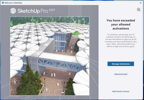 Exceeded My Allowed Activations Pro Sketchup Community