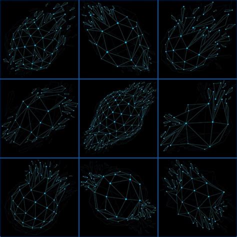 premium vector set of 3d vector low poly objects with blue connected