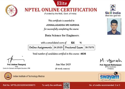 nptel datascience lifelonglearning machinelearning engineering
