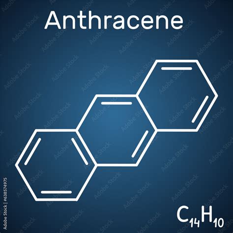 Anthracene Molecule It Is Polycyclic Aromatic Hydrocarbon Pah Structural Chemical Formula On
