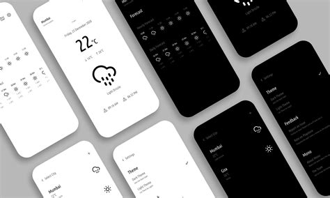 Figma Mono Weather UI Kit A Minimal Weather App Designed Using Only One Typeface And One