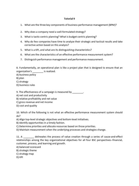 tutorial 9 pdf six sigma business process management