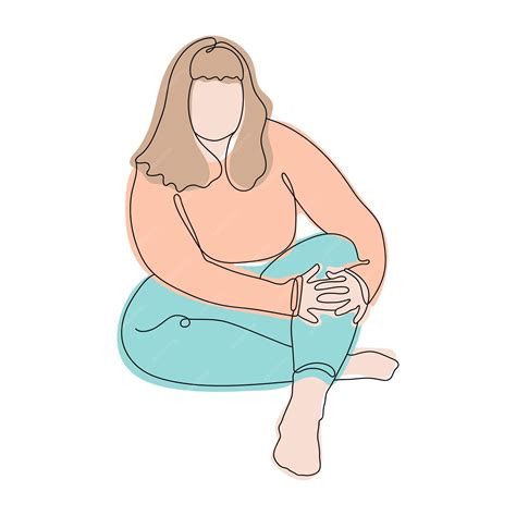 Premium Vector Fat Woman In A Sitting Position