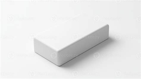 white rectangular block on a neutral background representing