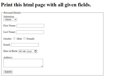 Html Programs With Their Input And Output