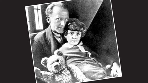 Author Aa Milne With The Real Christopher Robin And Pooh At Cotchford