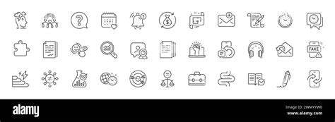 New Mail Puzzle And Portfolio Line Icons For Web App Printing Line Icons Vector Stock