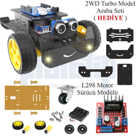Arduino Başlangıç Seti Uno R3 Ch340 Turbo Black V3 107 Parça 349 Adet