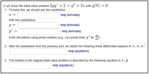 solved olve the initial value problem 2yy 2 y 2 2x refer