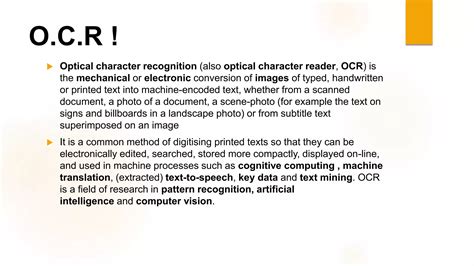 Optical Character Recognition Ppt