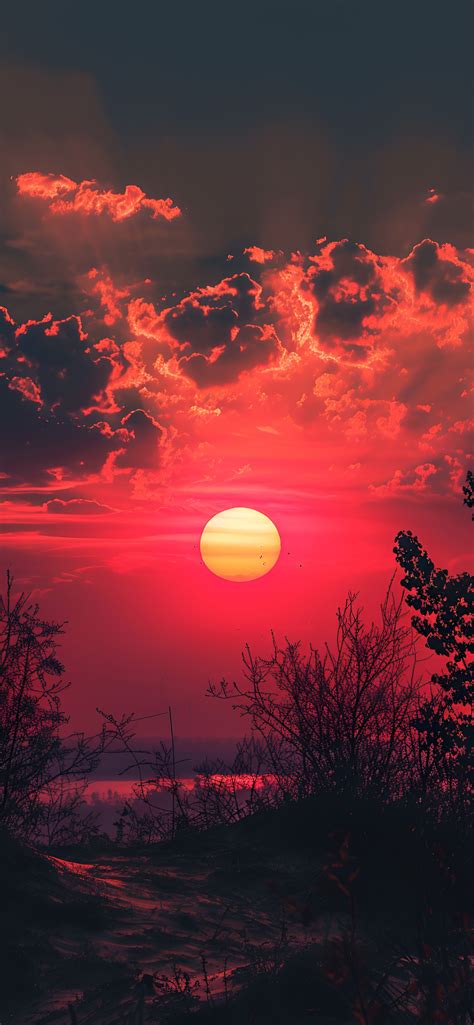 Dramatic Red Sunset Aesthetic Wallpapers Beautiful Wallpapers