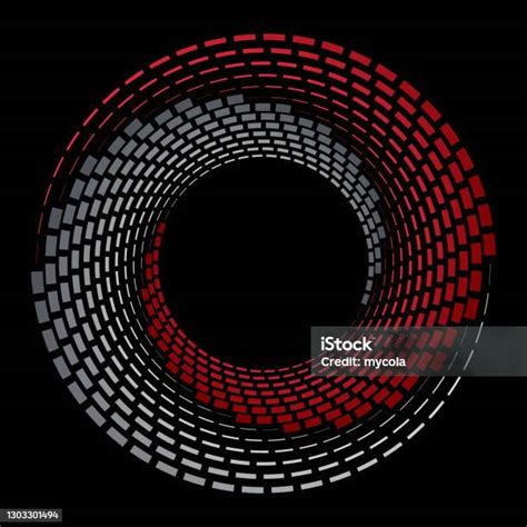 하프톤 디자인 요소의 원 형태입니다 원형으로 직사각형 빨간색과 흰색 음과 양 기호 나선형에 대한 스톡 벡터 아트 및 기타 이미지 나선형 벡터 직사각형 Istock