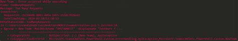 toomanyrequests issue microsoft teams powershell microsoft qanda