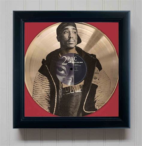 2pac Tupac Shakur All Eyes On Me Framed Goldetched Lp Shadowbox Gold