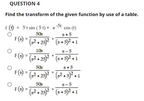 Solved Find The Transform Of The Given Function By Use Of A Chegg