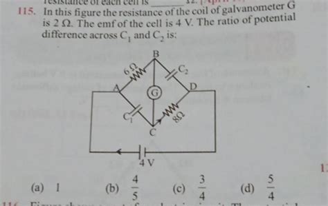 In This Figure The Resistance Of The Coil Of Galvanometer G Is 2Ω The Em