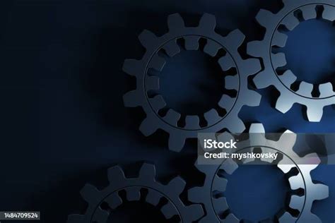 파란색 배경에 금속 기어의 클로즈업입니다 3d 렌더링 그림입니다 0명에 대한 스톡 사진 및 기타 이미지 0명 강철 개념 Istock