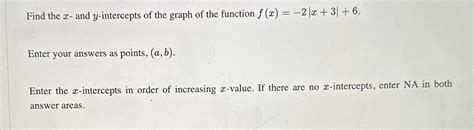 Solved Find The X ﻿and Y Intercepts Of The Graph Of The