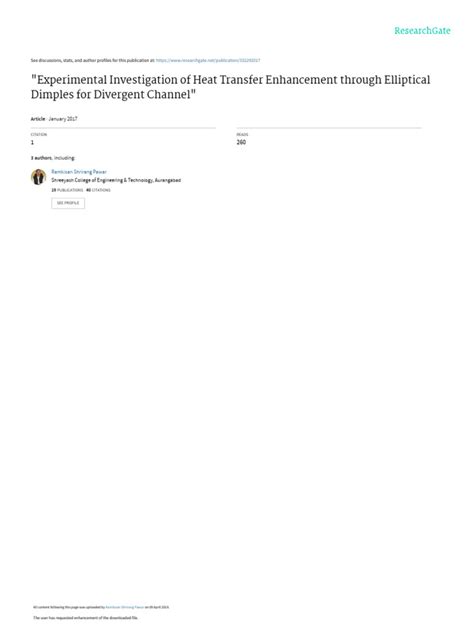 Experimental Investigation Of Heat Transfer Enhancement Through