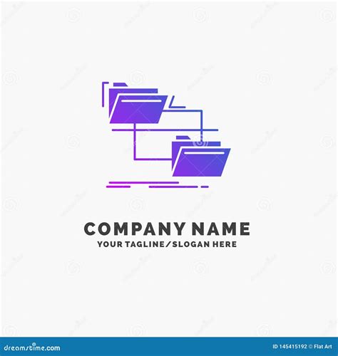 Folder File Management Move Copy Purple Business Logo Template