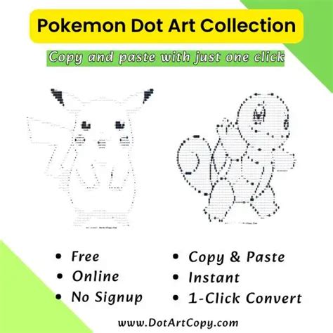 151 Pokemon Dot Art Copy And Paste