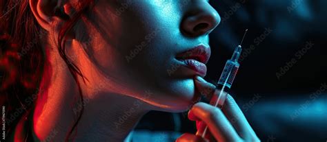 Woman Injecting Epinephrine Using Auto Injector Syringe As An Emergency Treatment For Allergic