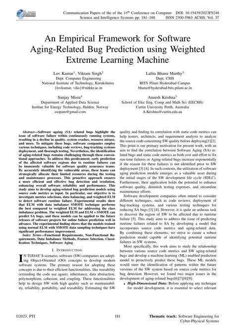Pdf An Empirical Framework For Software Aging Related Bug Prediction