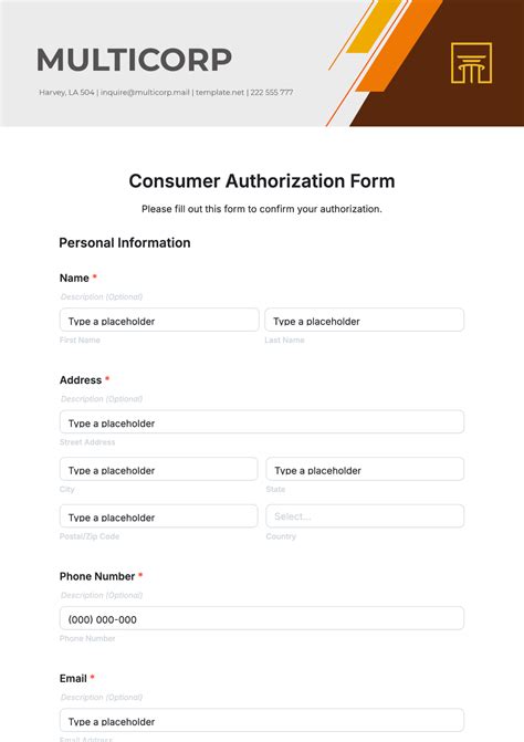 Free Consumer Authorization Form Template To Edit Online