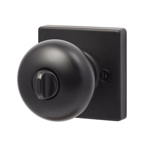Door Hardware Collection Durango Privacy Door Knob With Square Rosette In Flat Black By Sure