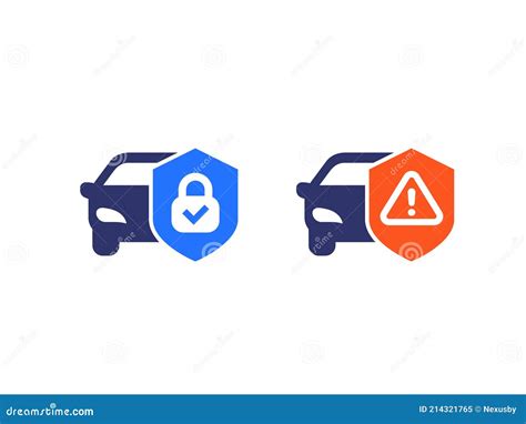 Car Alarm Protection Warning Vector Icons Stock Vector Illustration Of Safety Theft 214321765