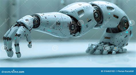 Activation Of Ai Technology White Robot Hand Triggers Advanced Machine