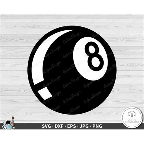 8 Ball Pool Billiards Svg Clip Art Cut File Silhouette Dxf Inspire Uplift
