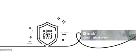 Qr Code Line Icon Scan Barcode Sign Continuous Line With Curl Vector