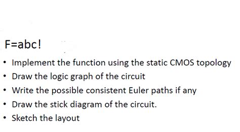 Solved Fabc • Implement The Function Using The Static Cmos