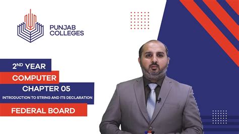 Pgc Lectures Inter Part 2 Federal Board Computer Chapter 05 Introduction To String And Its