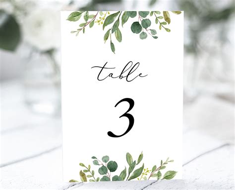 Free Printable Table Numbers Template Download Free Printable Table