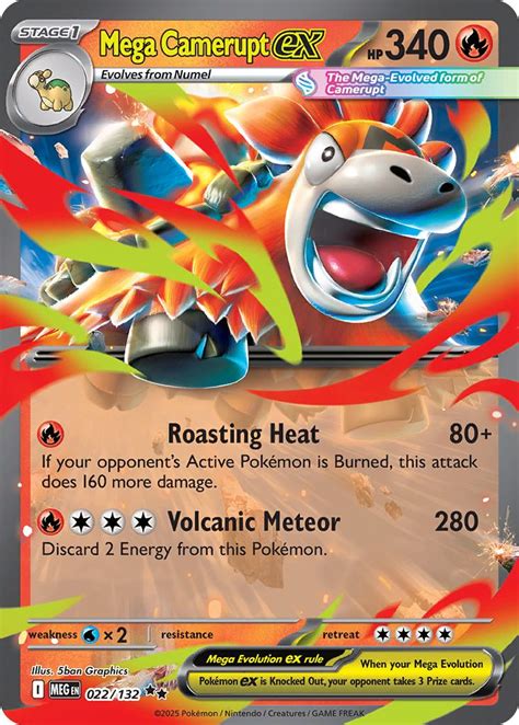 Mega Camerupt Ex Me1 22 Pokemoncard