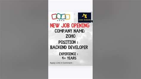 Zoho Hiring Backend Developer Day 9 Jobupdate Hiring Hiringnow Java Dsa Dreamjob Itjobs
