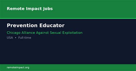Prevention Educator At Chicago Alliance Against Sexual Exploitation