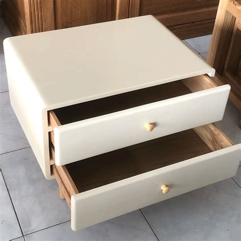 Tủ đầu Giường 2 Ngăn Kéo Rora Ivory Gỗ Tự Nhiên Ibie