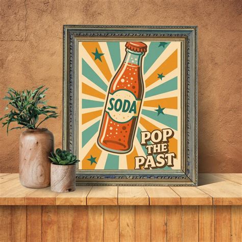 Retro Soda Pop Art Print Vintage Kitchen Wall Decor Unframed