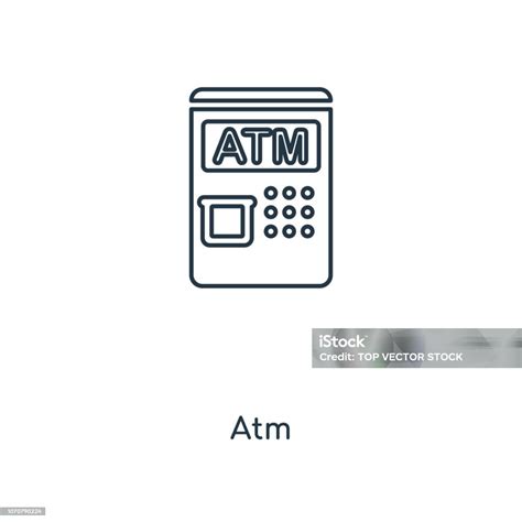 Ilustración De Icono De Línea De Concepto De Atm Diseño Símbolo Lineal