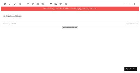 Froala Initialization Bug Codesandbox