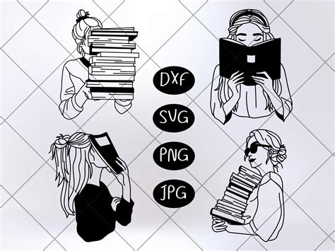 Person Reading Book Bundle Svg Graphic By Celestialillustart · Creative