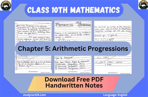 Chapter 5 Arithmetic Progressions Class 10 Pdf Free Download
