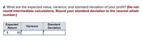 Solved D What Are The Expected Value Variance And