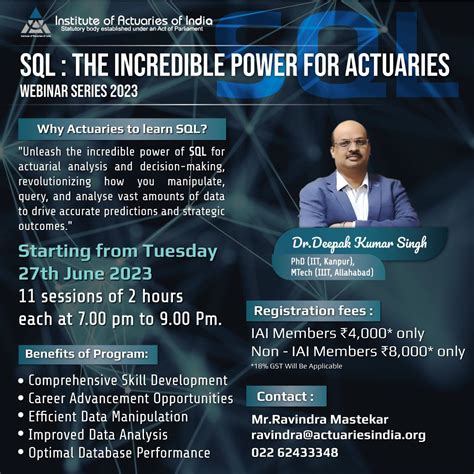 Institute Of Actuaries Of India On Linkedin Webinar Training