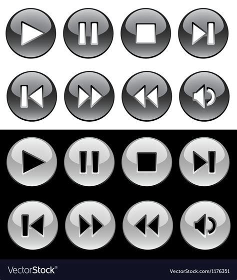 Buttons For Player Royalty Free Vector Image Vectorstock