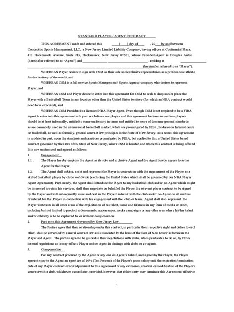 Esports Team Contract Template