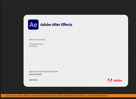 Constant Low Memory Warning Ae 23 6 0 And 24 3 Adobe Community
